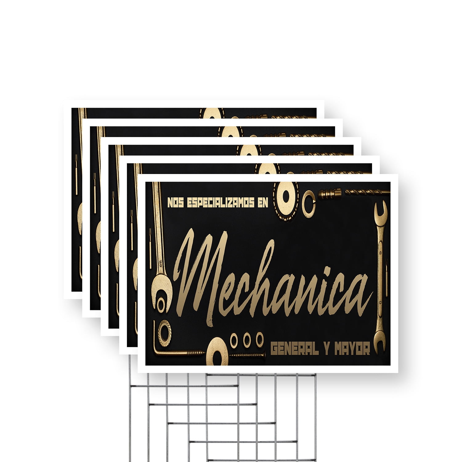 Nos Especializamos en Mechanica General y Mayor Yard Sign 5 Pack of 18 ...