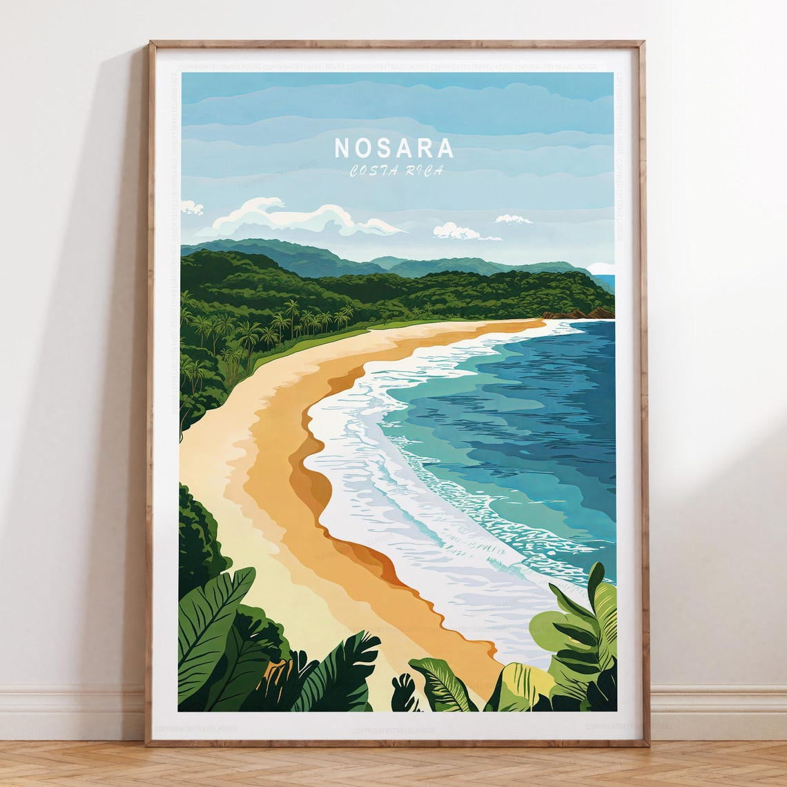 Nosara Costa Rica Travel Poster, Costa Rica Wall Art Print, Nosara ...