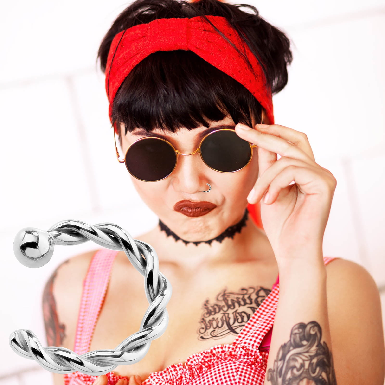 Nose Accessories For Men Twisted Rope Nose Ring Twisted Wire Nose Stud Single Piercing Nose Ring ...