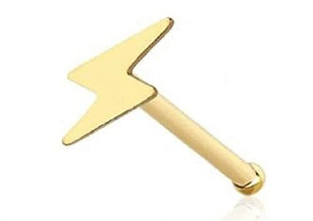 Nose Bone Stud Flat Lightning Bolt 316L Surgical Steel bar 20g ...