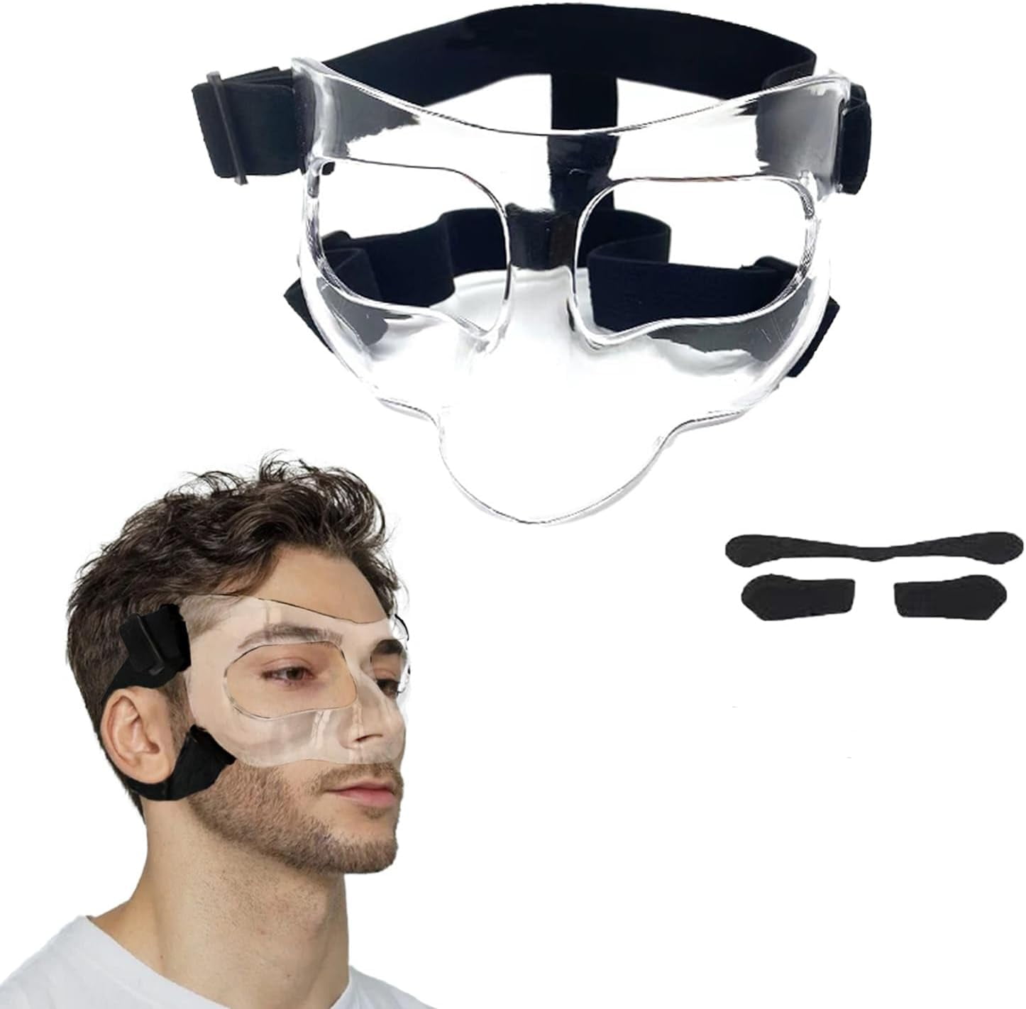 Nose Guard for Broken Nose, Adjustable Basketball Face Shield Mask with ...