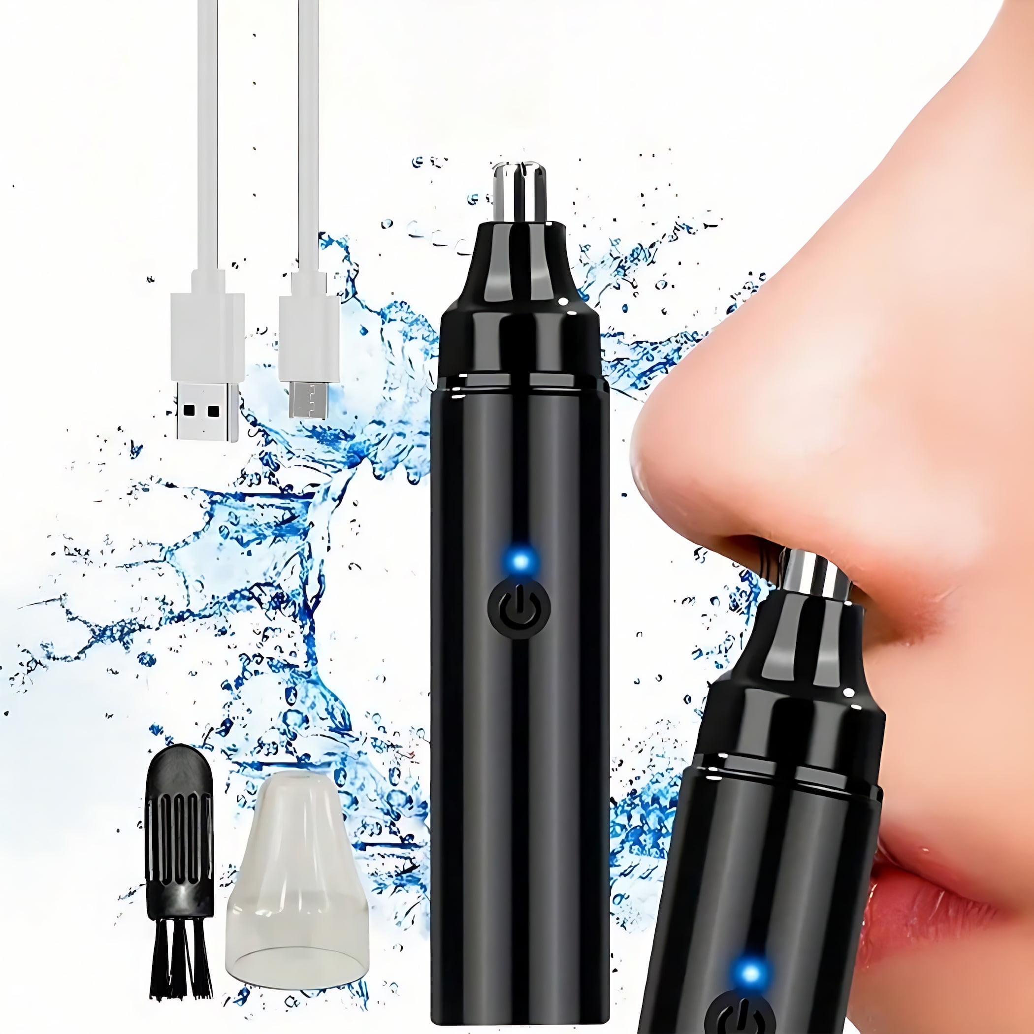 Nose Hair Remover Trimmer, Rechargeable Painless Facial Hair Trimmer ...