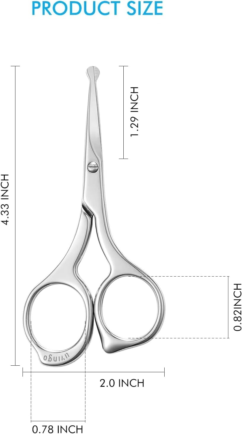 Nose Hair Scissors \u2013 Precision Stainless Steel Trimming Scissors ...