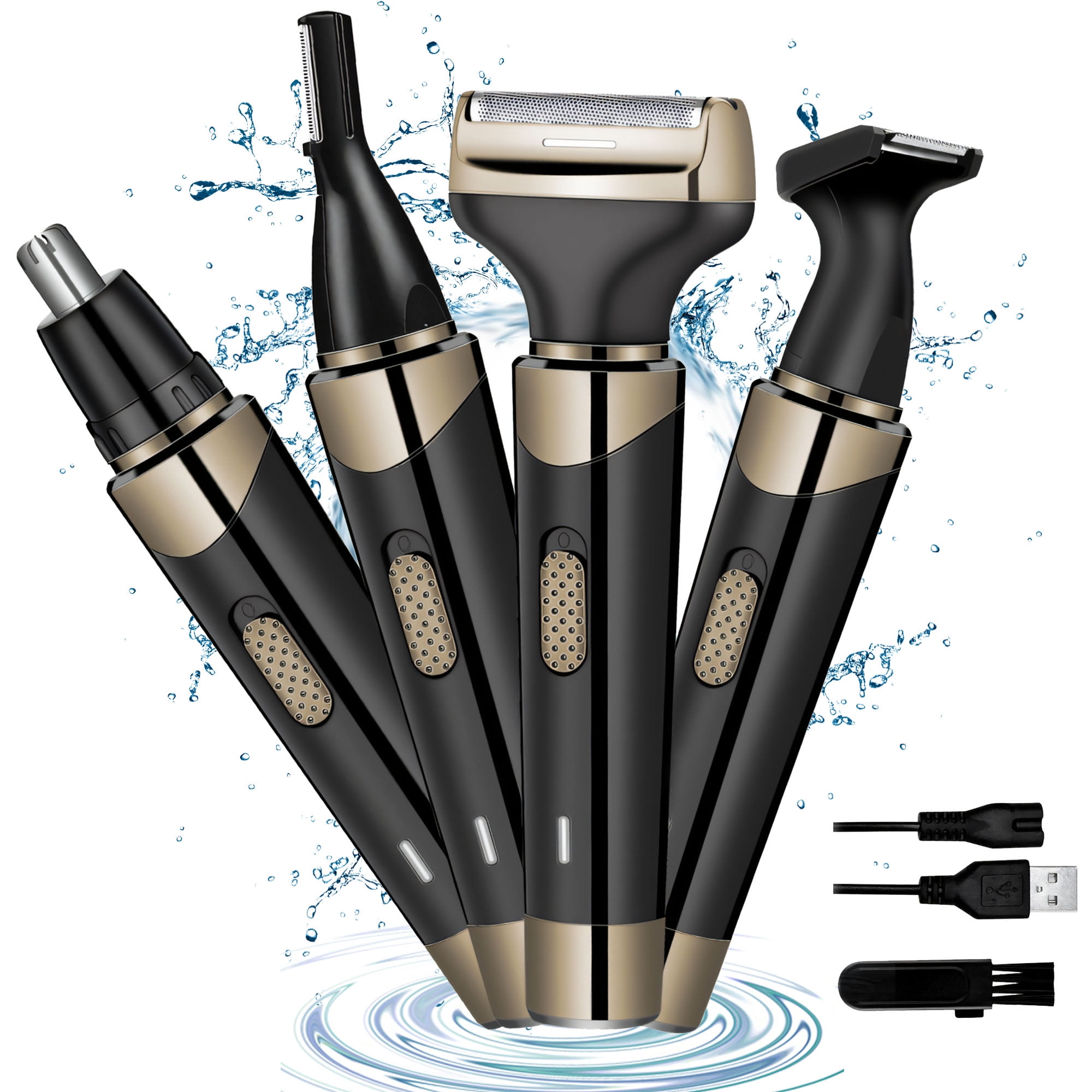 Electric razor with nose hair trimmer store