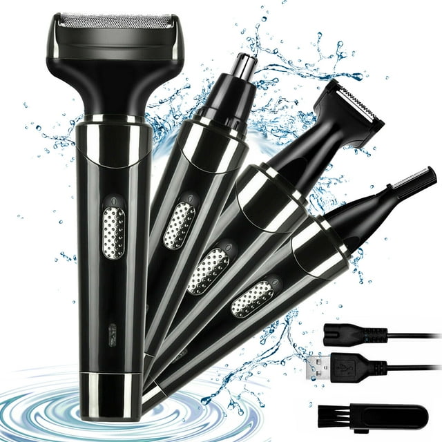 Nose Hair Trimmer, 4 in 1 Electric Razor for Men, Waterproof Electric ...