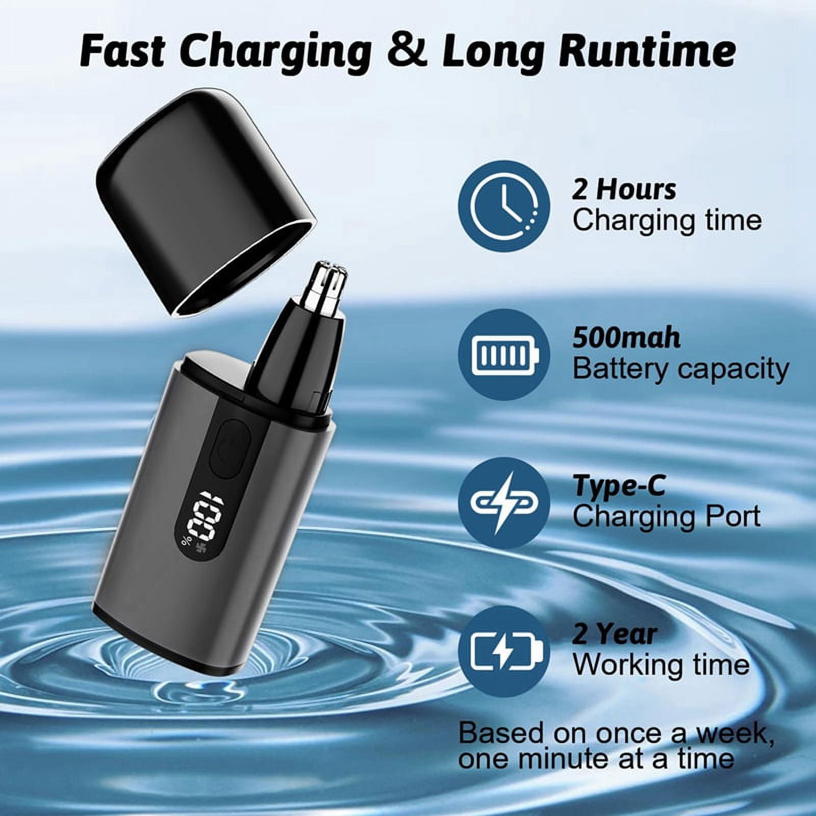 Nose Hair Trimmer for Both Men and Women with LCD Display Dual Edge ...