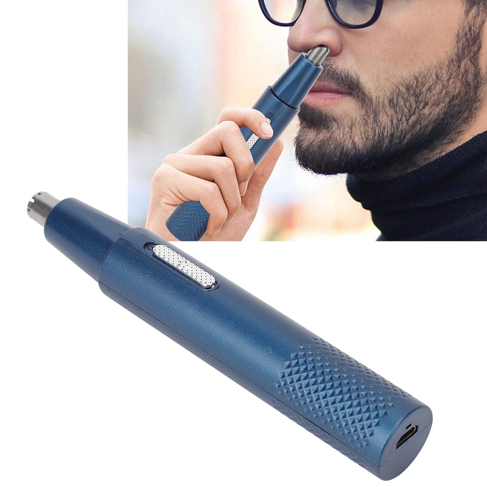 Nose Hair Trimmer for Men, 360° Rotating Trimming Rechargeable Trimmer ...