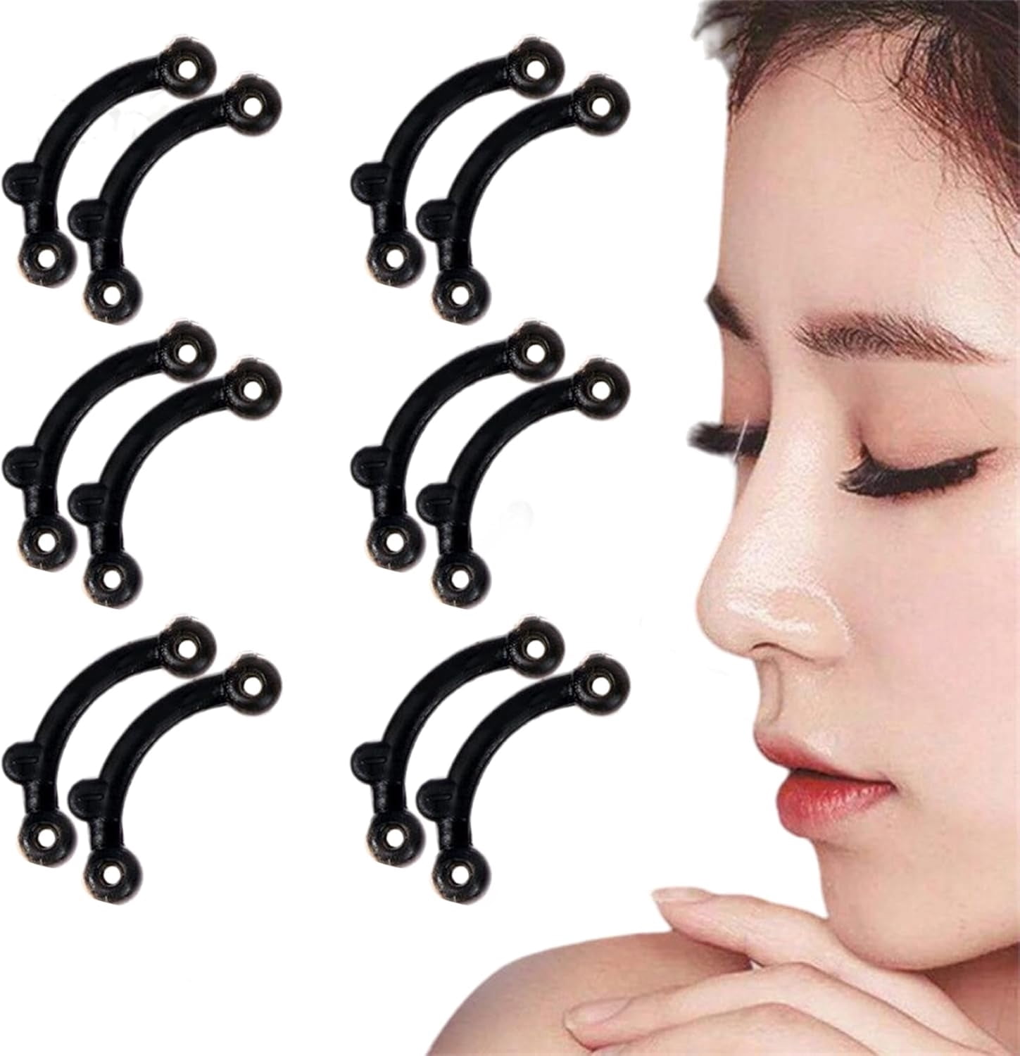Nose Lifting Shaper Inserts, 6 Pairs Nose Shaper, Soft Elastic Acrylic ...
