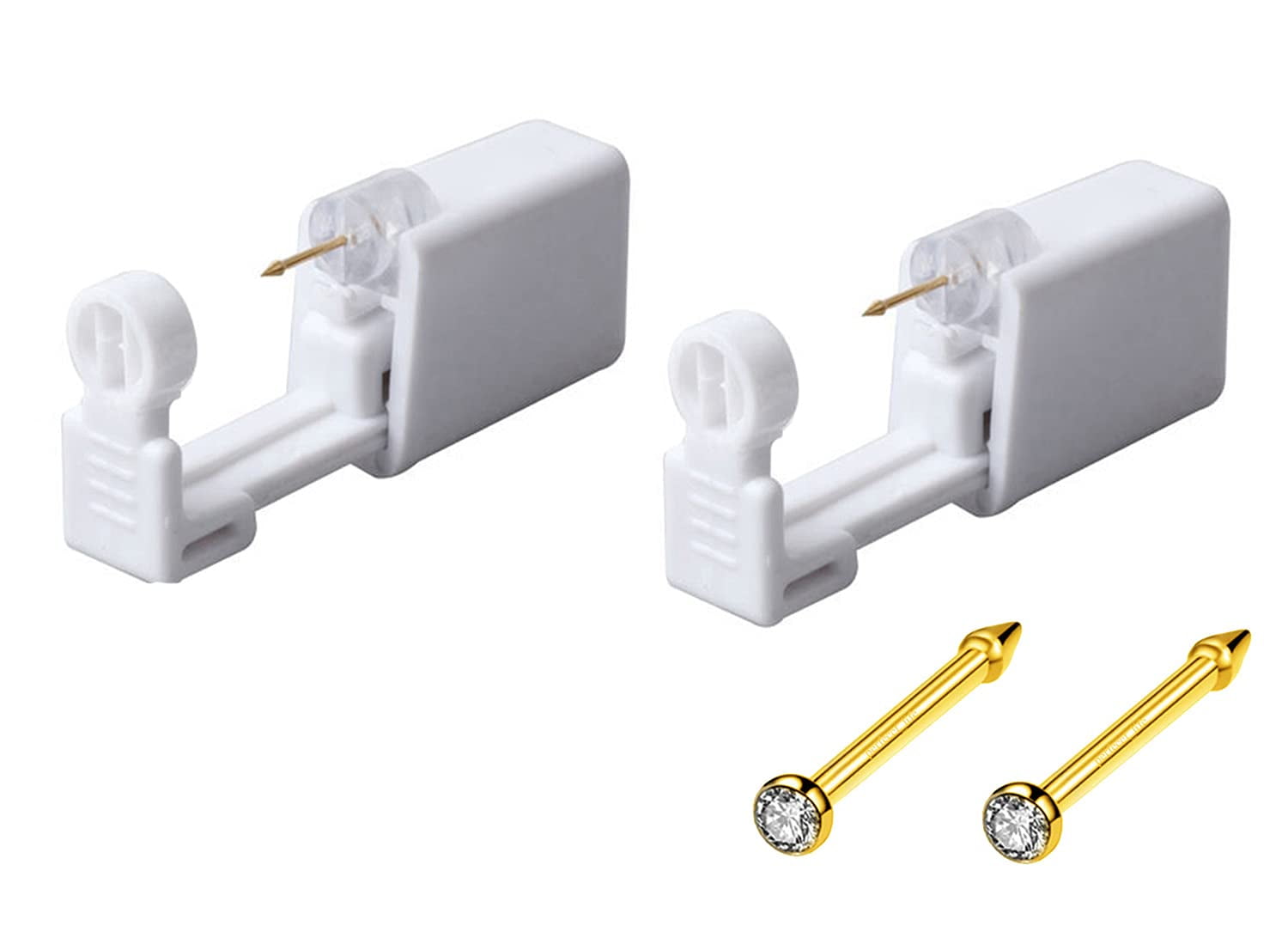 Nose Piercing Kit Gold Color Disposable Nose Piercing Gun Needles ...