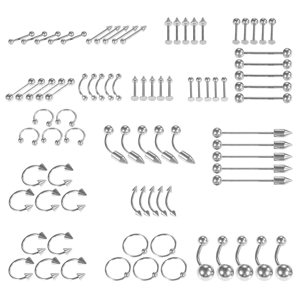 Nose Piercing Set Stud Earrings Lip Labret Nose Stud Piercing ...