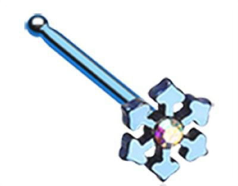Nose Ring 20g Colorline Snowflake Sparkle Icon Nose Stud 20g - Walmart.com