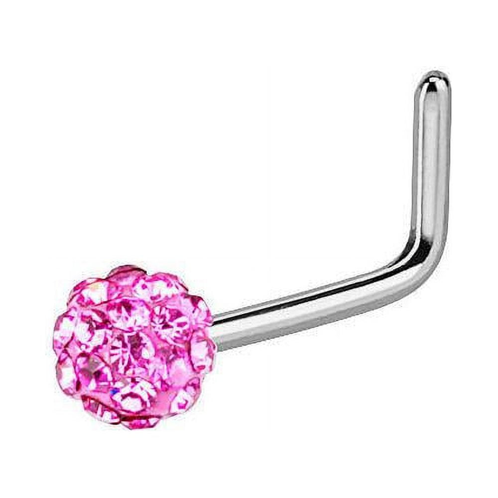 Nose Ring Ferido Ball Body Jewelry Surgical Steel L Bend Stud 20g 1/4 ...