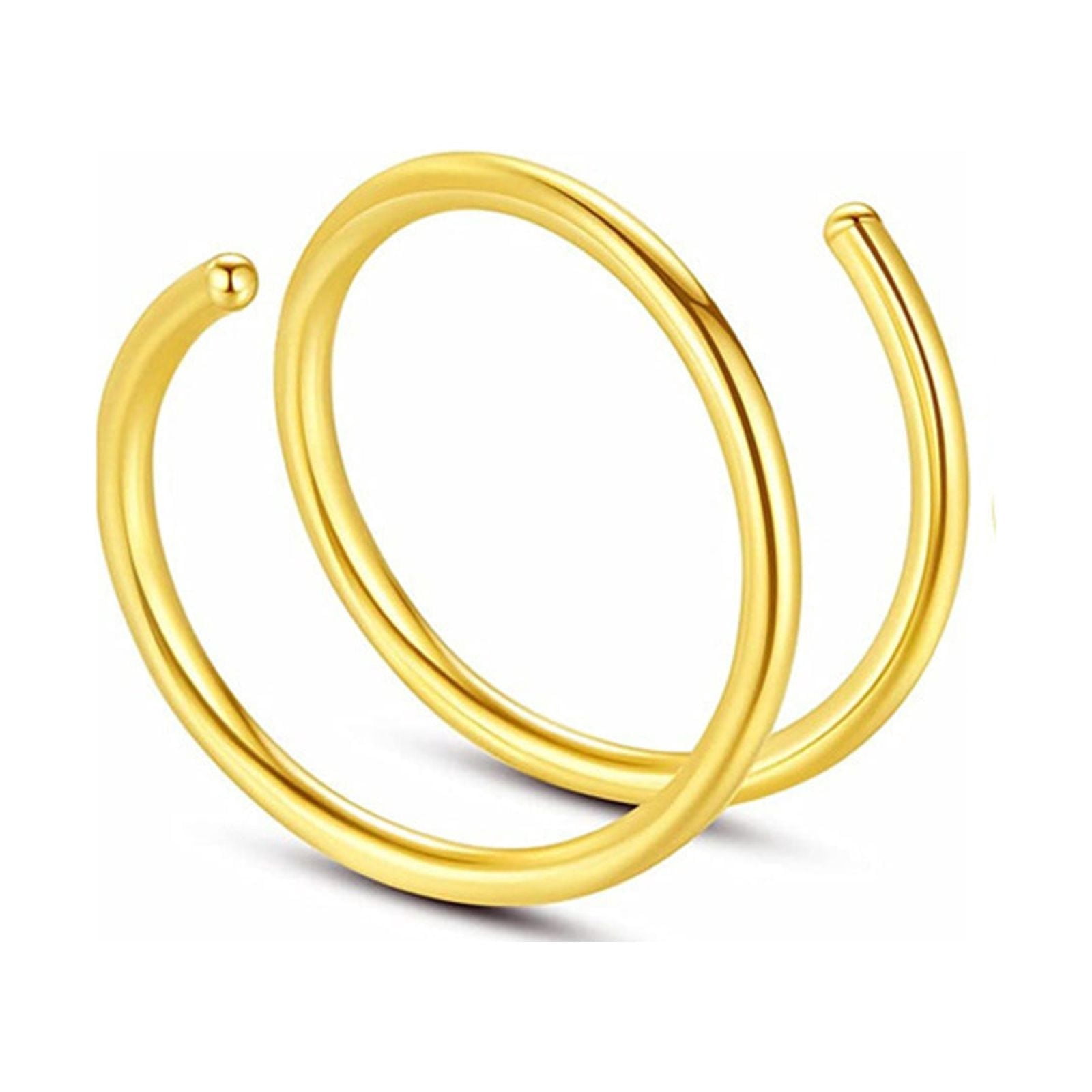 Nose Ring Hoop Double Hoop Nose Ring for Single Piercing Small Thin 8Mm ...