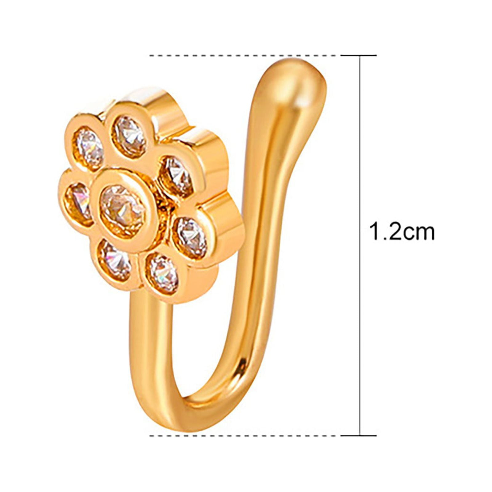 Nose Ring Non-Piercing Nose Ring Ring Piercing Adjustable Clip-On Nose ...