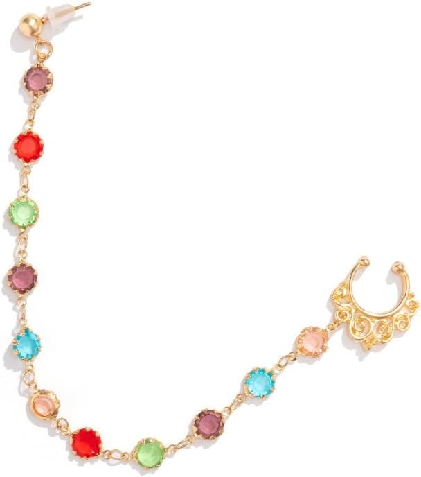 Nose Ring to Ear Chain for Women - Elegant Indian Style Tassel Nose ...