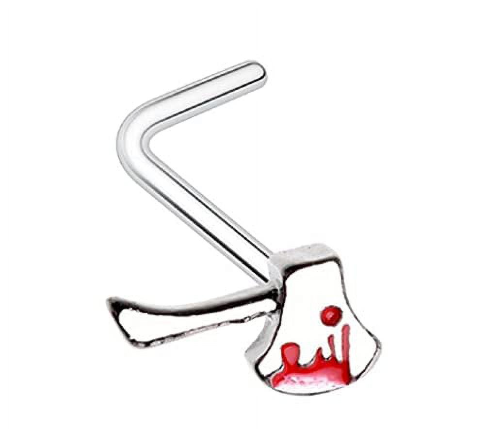 Nose Stud L-Shaped Goth Hatchet Bloody Axe Ring Design Tops Ax ...