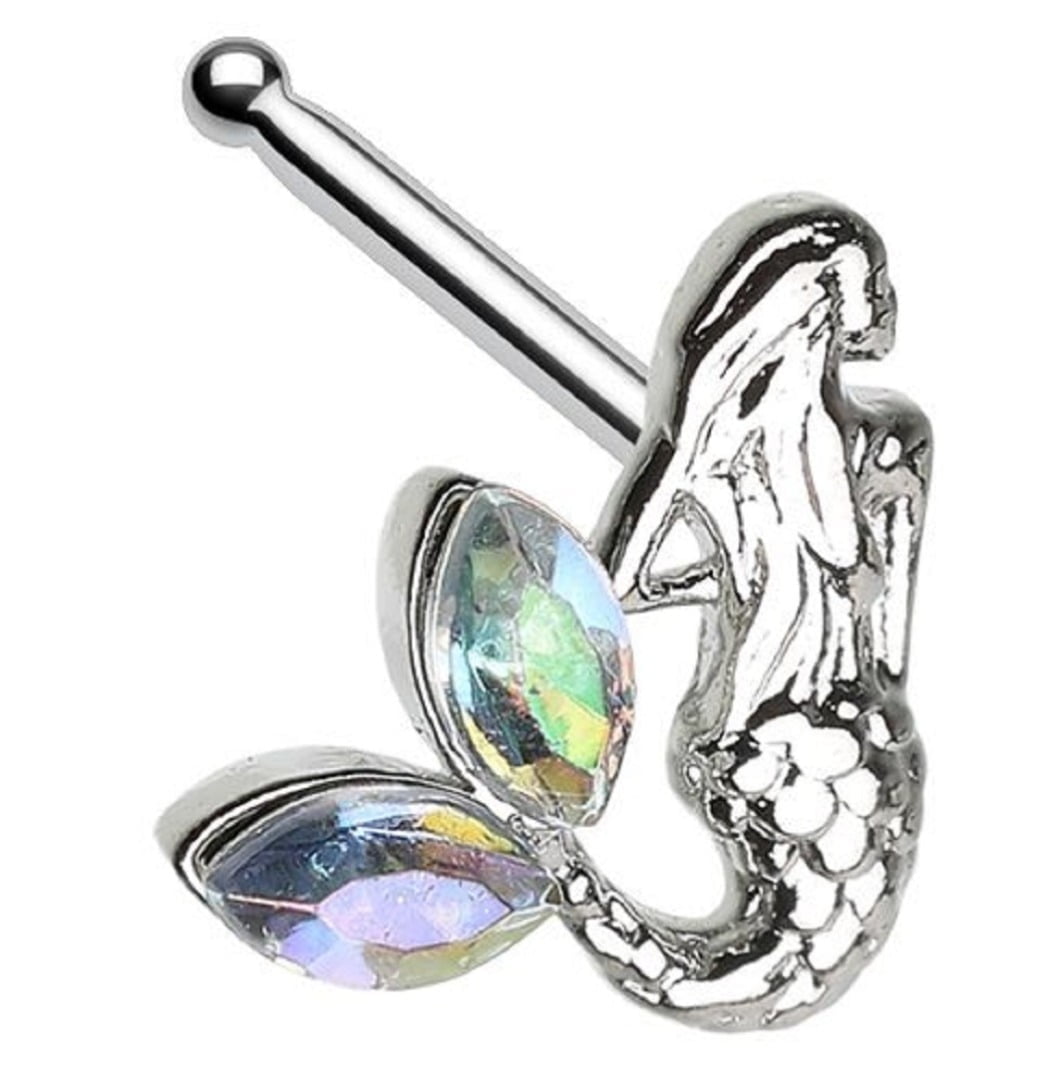 Nose Stud Mermaid Under the Sea Bone Rings 20g 1/4'' bar - Walmart.com