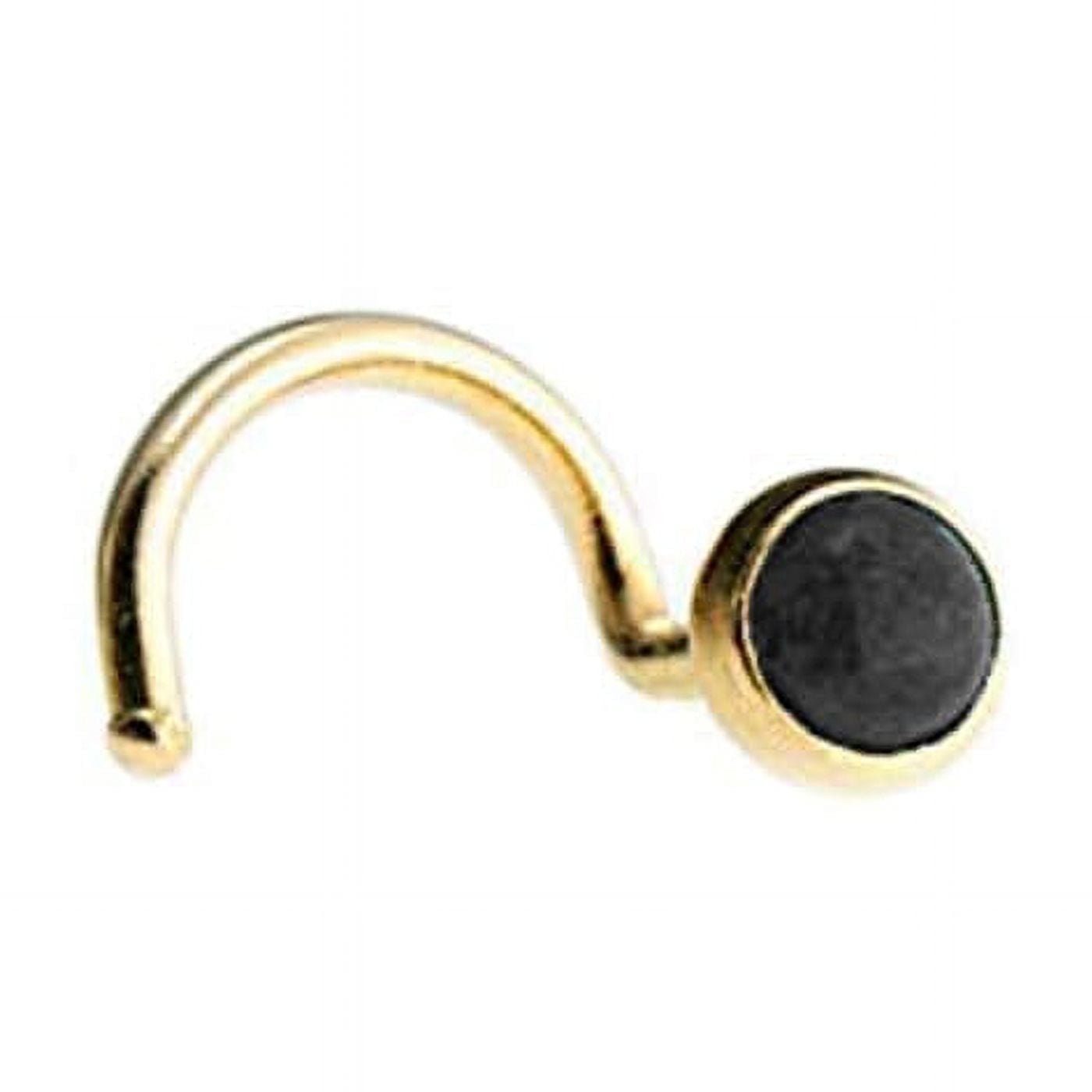 Nose Stud Screw Shaped Gemstone Nose Rings, Gold Nostril Corkscrew ...