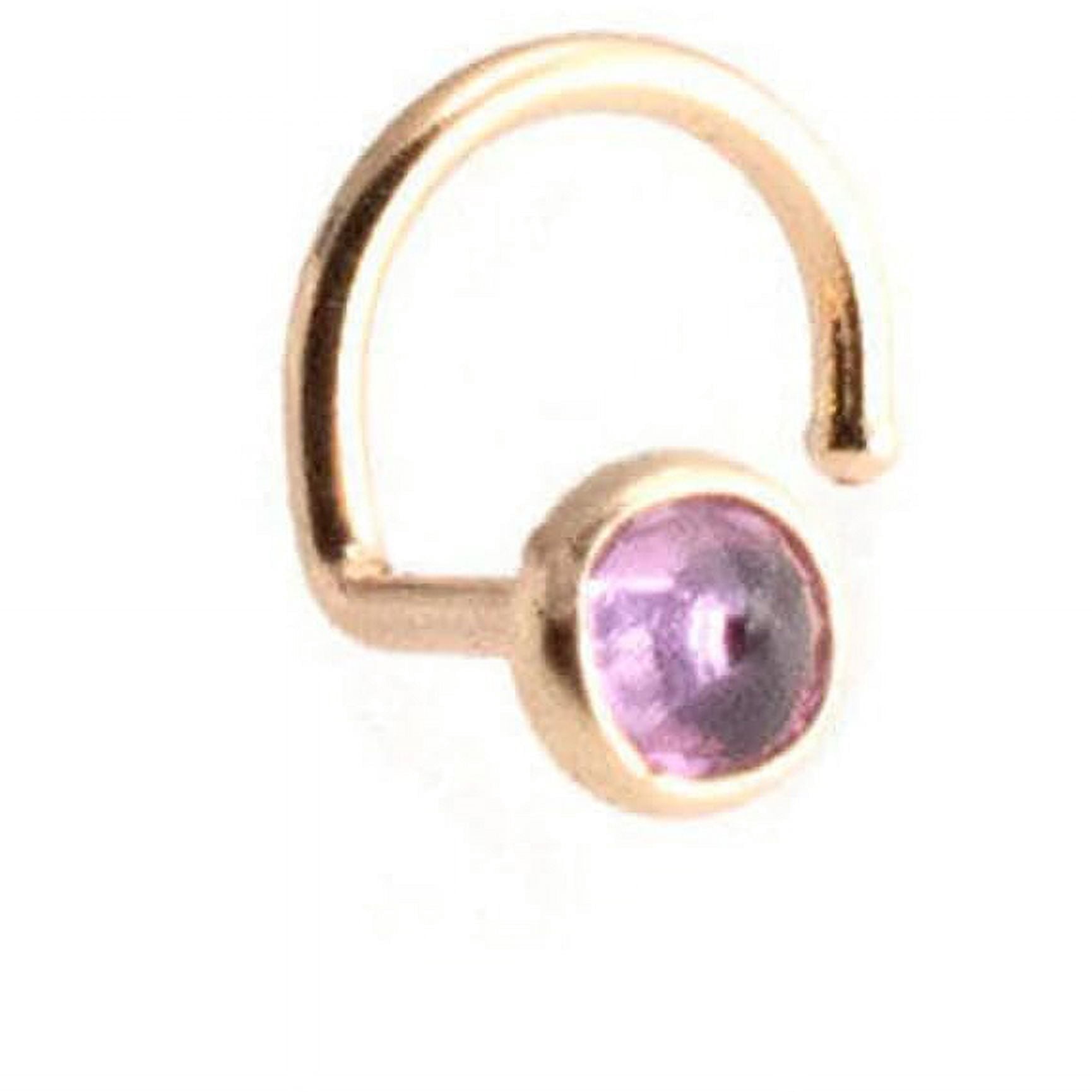 Nose Stud Screw Shaped Gemstone Nose Rings, Gold Nostril Corkscrew ...