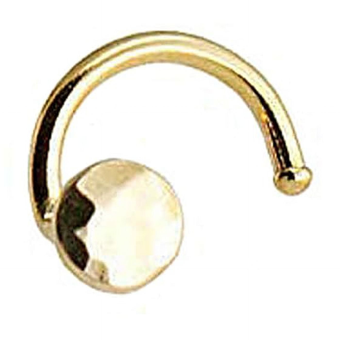 3mm Left Side, 19 GA Hammered Gold Filled Nose Stud Screw Shaped Nose ...