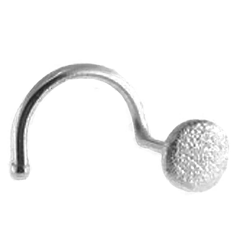 Nose Stud Screw Shaped Nose Rings, Sterling Silver Nostril Corkscrew ...