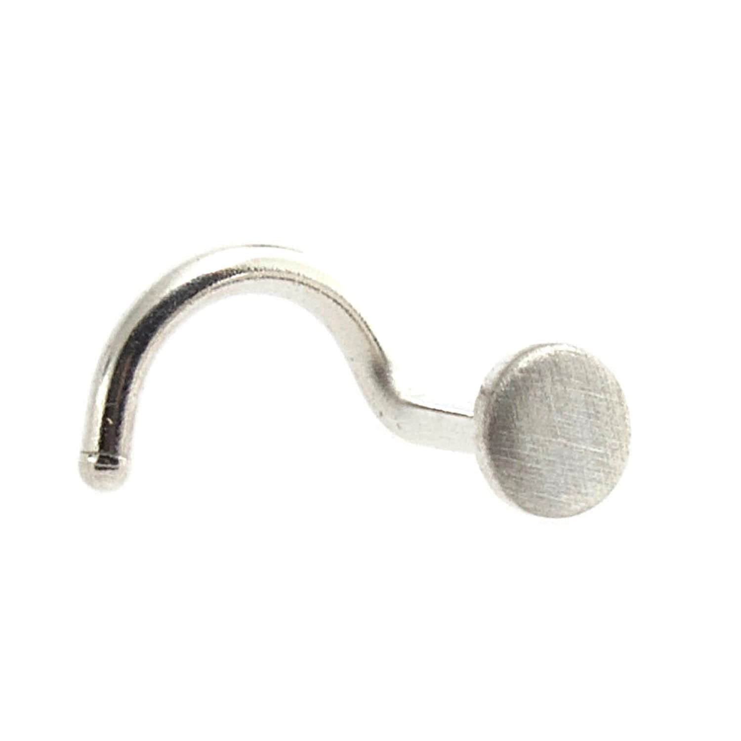 Nose Stud Screw Shaped Nose Rings, Sterling Silver Nostril Corkscrew ...