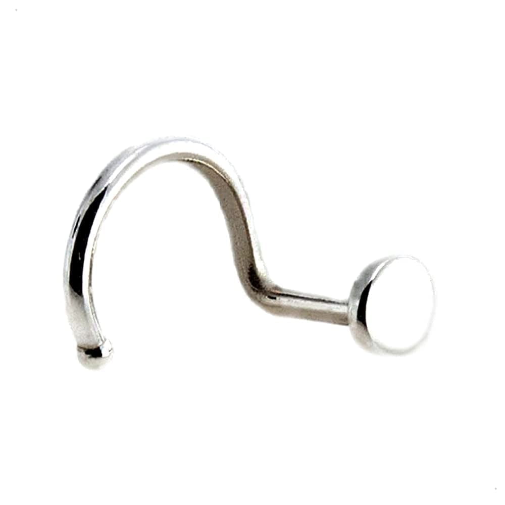 Screw Shaped Nose Rings, Sterling Silver, Right Side Corkscrew Piercing ...