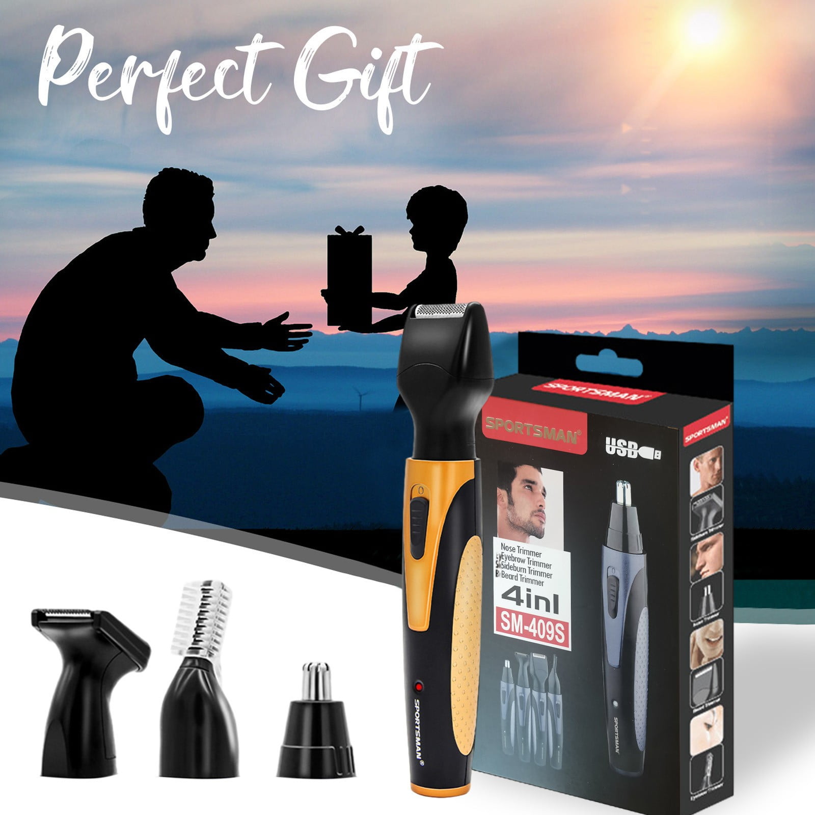 Nose Trimmer 4-In-1 Clipping Device Rechargeable Nose And Ear Hair ...