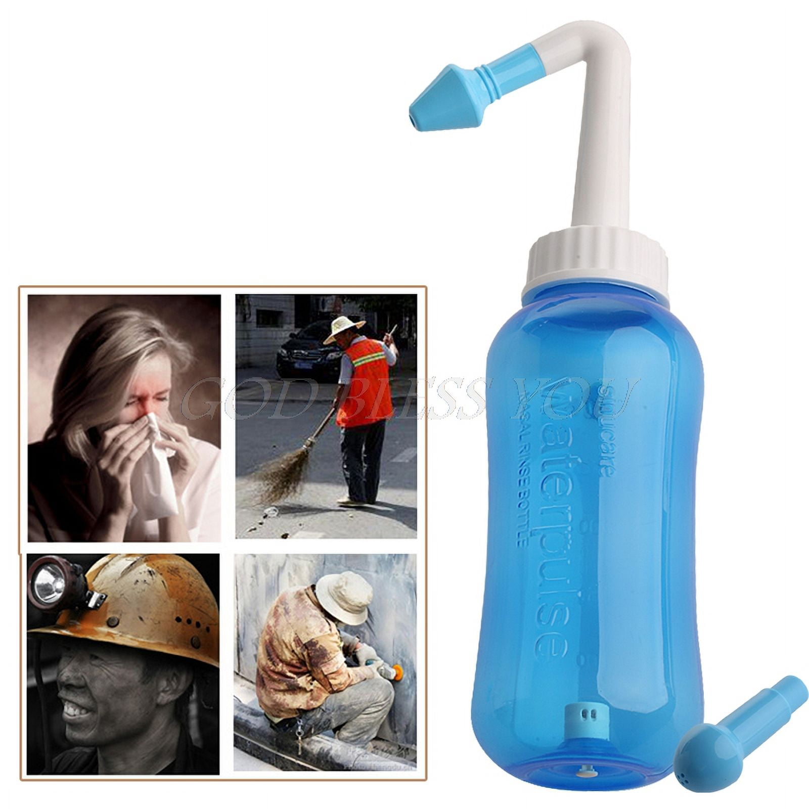 Nose Wash System Sinus & Allergies Relief Nasal Pressure Rinse Neti Pot ...
