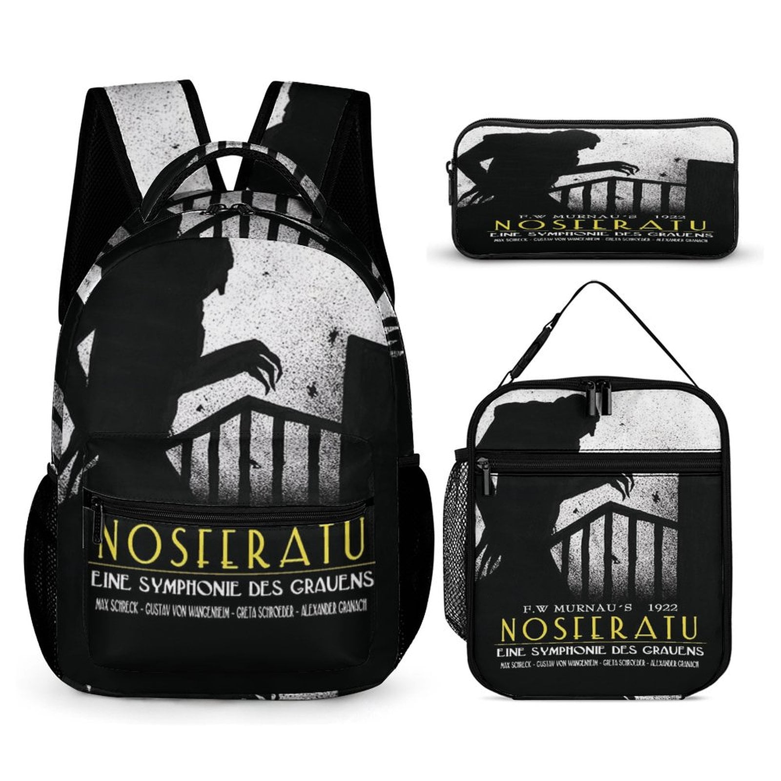 Nosferatu Movie Poster 1922 3 Piece Backpack Set Anime Casual Daypack ...