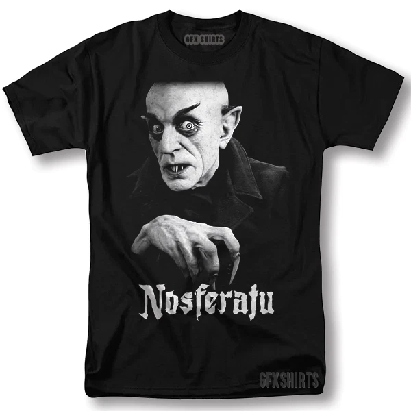 Nosferatu Shirt Halloween Horror Movie Vintage Graphic Design T-Shirt ...