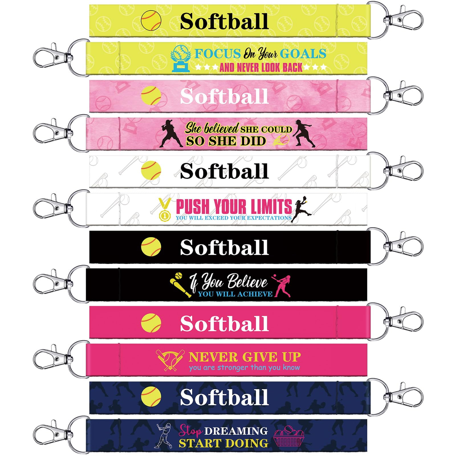 Nosiny 36 Pcs Softball Keychains Team Gifts Bulk Inspirational Softball ...