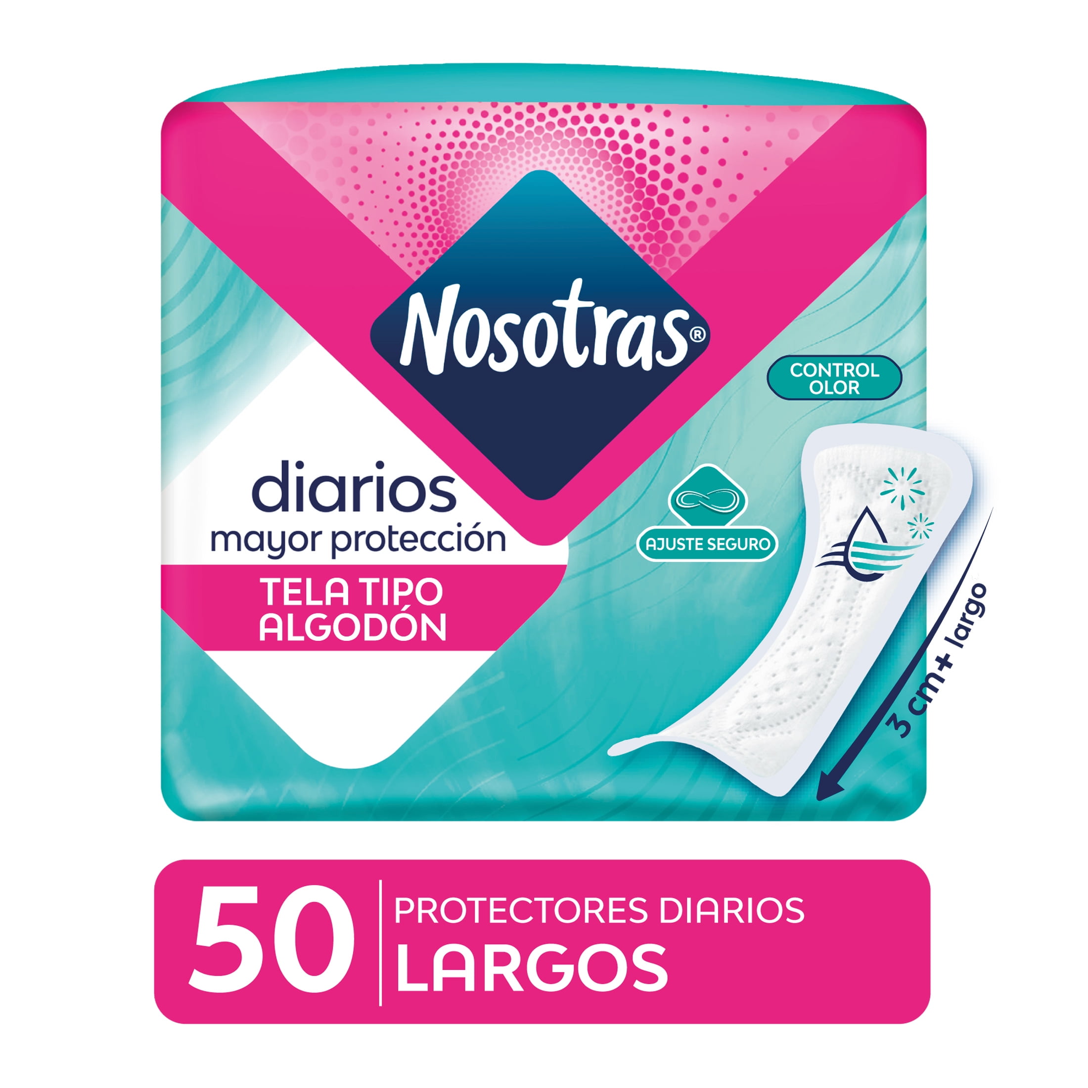 Nosotras Panty Liner, Long, Light Absorbency, 50 Count - Walmart.com