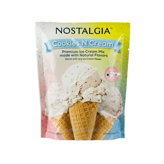 Nostalgia 2-Quart Homemade Premium Cookies n Cream Ice Cream Starter ...
