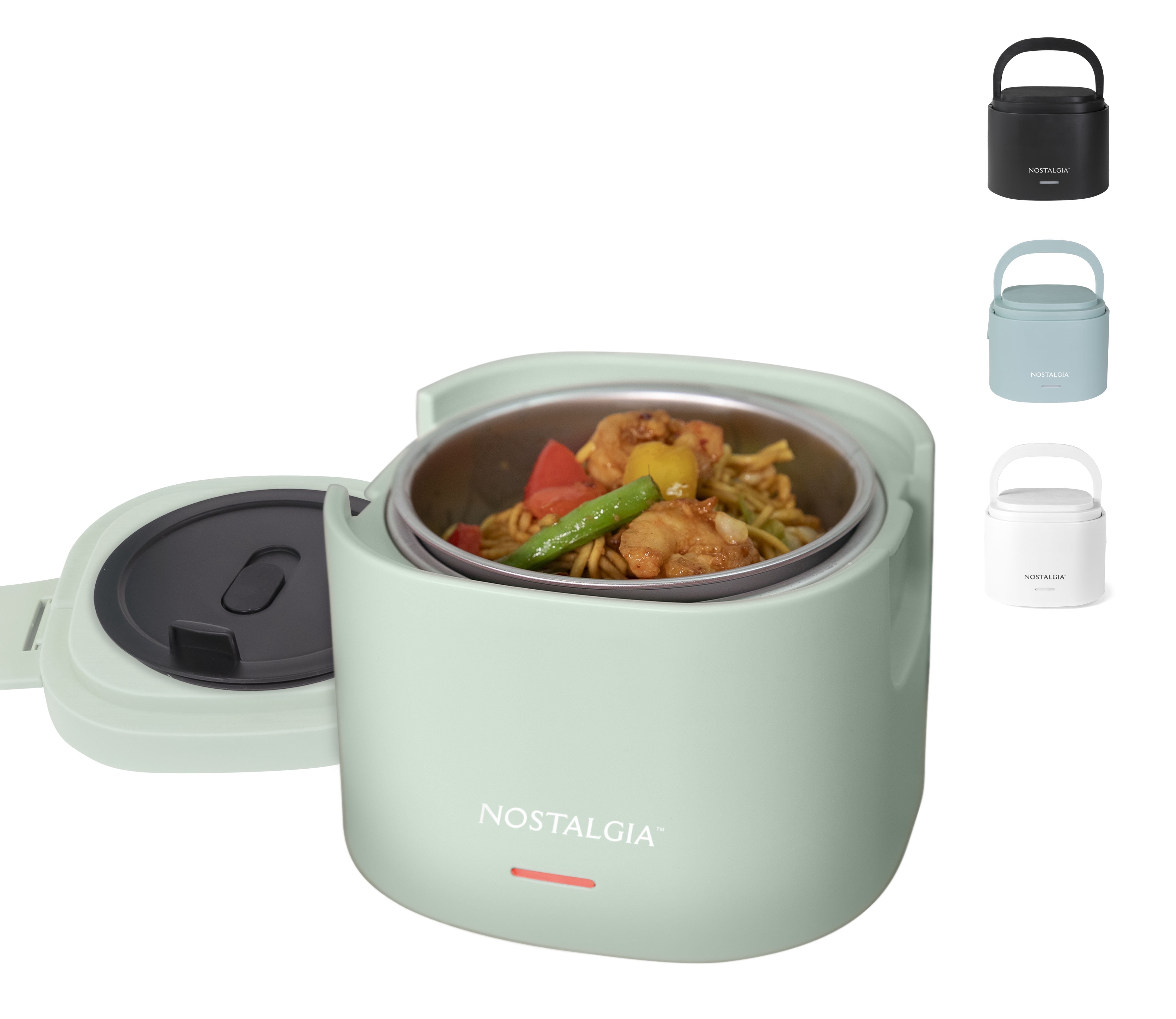 Nostalgia 20 oz Portable Heated Lunch Box with Stainless Steel Lunch ...