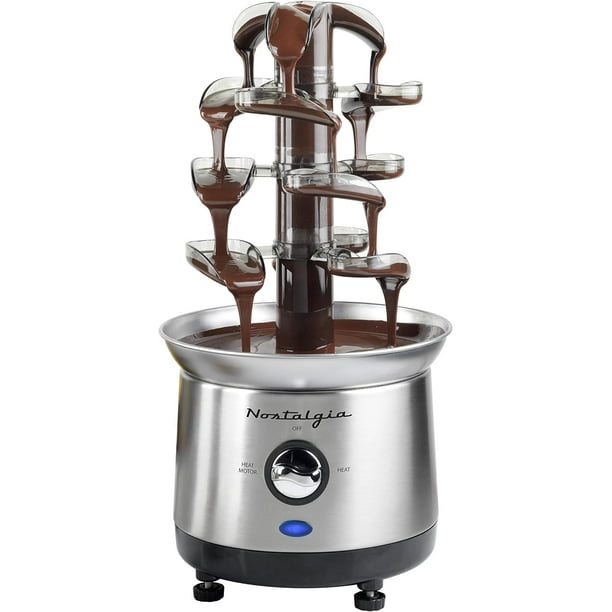Nostalgia 4-Tier Auger-Style Chocolate Fondue Fountain Stainless Steel ...