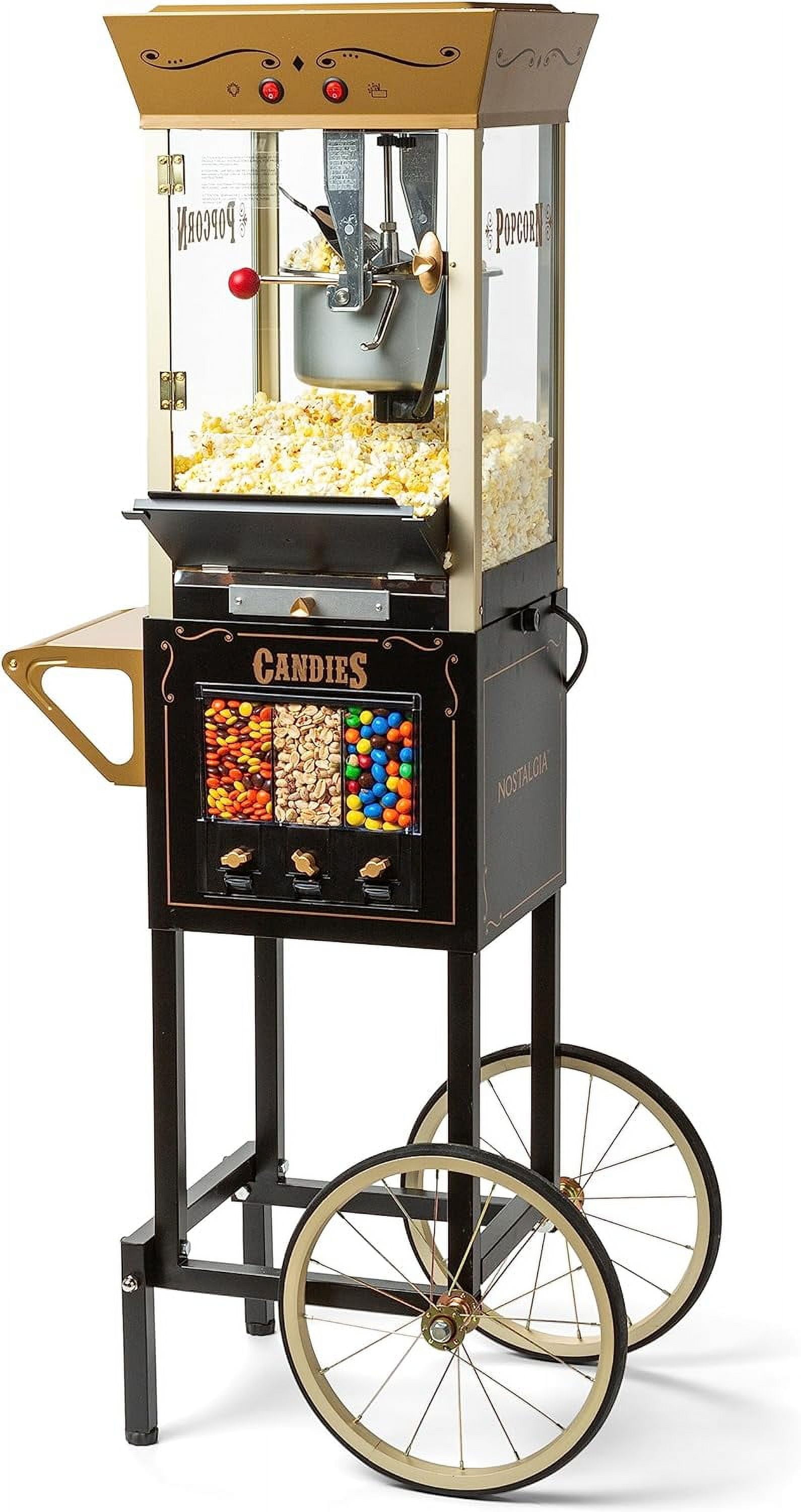 Nostalgia Retro Popcorn Maker, Vintage Stand Popcorn Machine for Movie ...