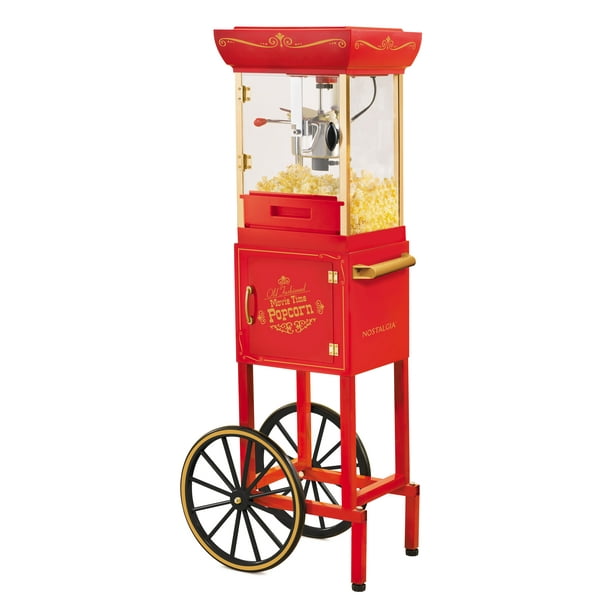 Nostalgia Appliances Popcorn Cart Vintage Movie Theatre Popcorn Machine ...