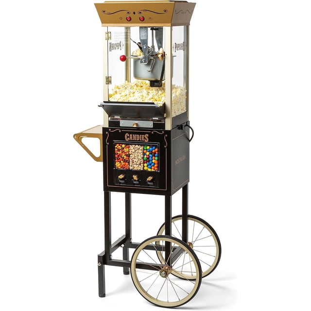Nostalgia Appliances Popcorn Cart Vintage Movie Theatre Popcorn Machine ...