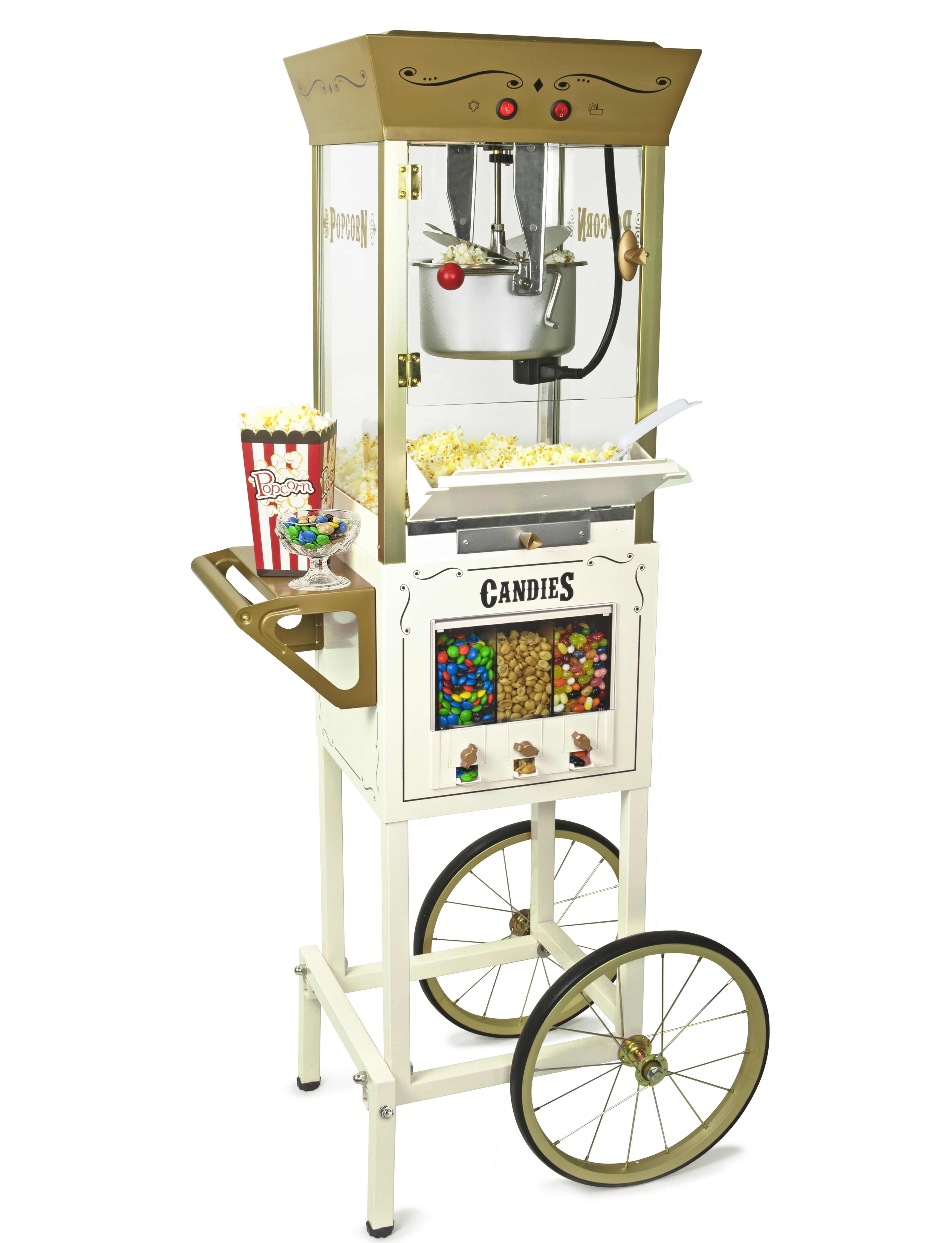Nostalgia Candy and Snack Dispensing 8 oz Kettle Popcorn Cart, Popcorn ...