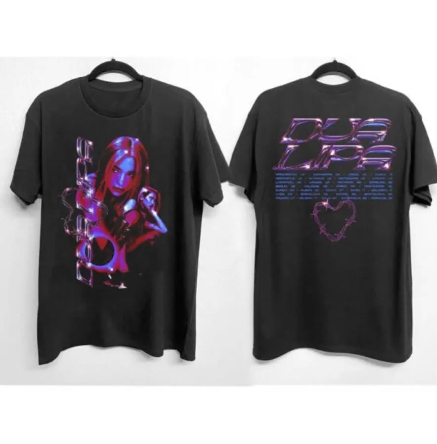 Nostalgia Future Tour 2022 Dua Lipa Shirt Tee Heart Wire Black Barbed ...