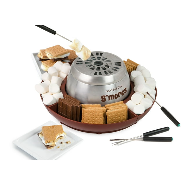 Nostalgia Indoor Deluxe Electric Smores Maker Smores Kit with 4 ...