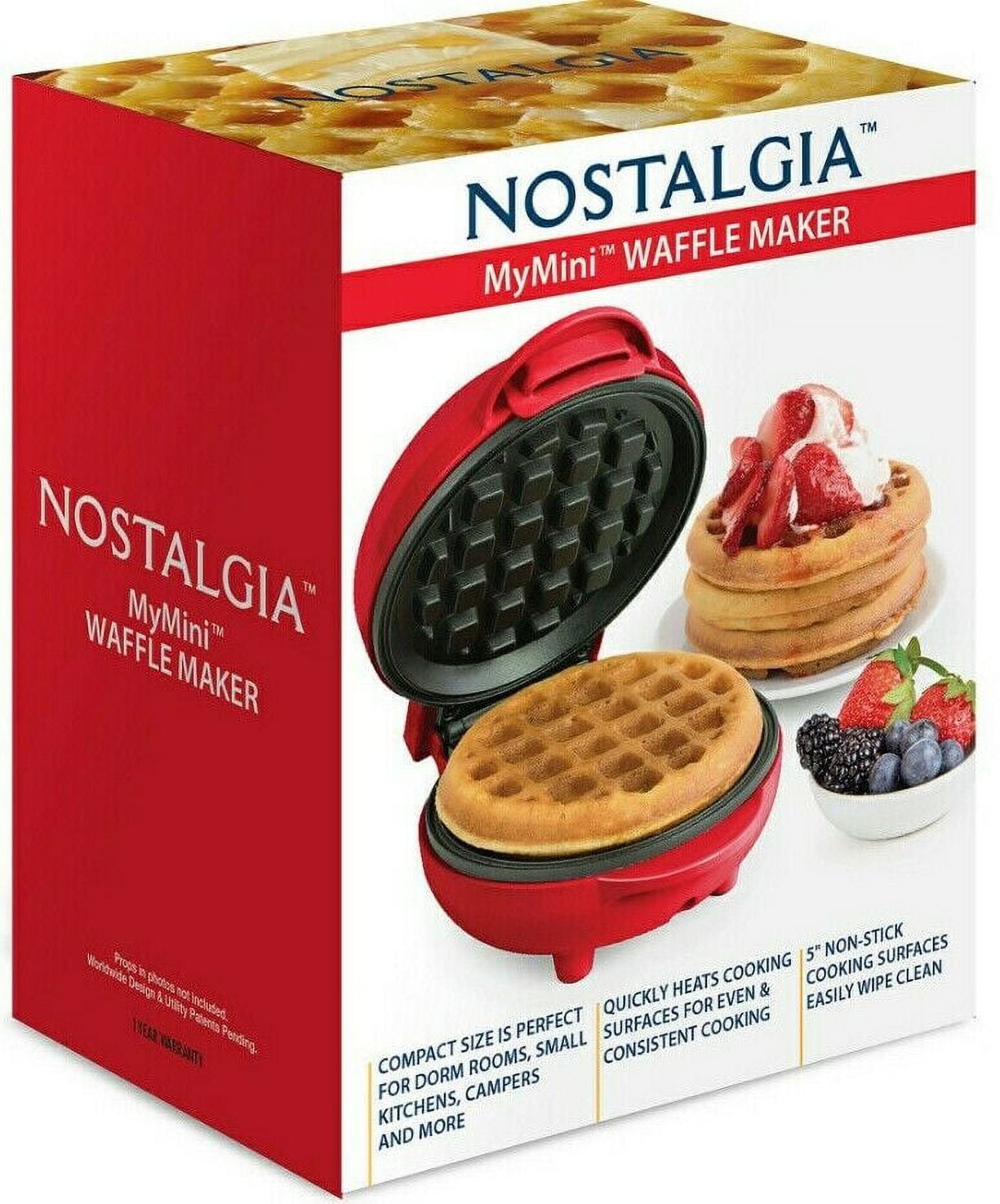 NOSTALGIA MY MINI PERSONAL WAFFLE MAKER COLOR CHOICE HOME OFFICE DORM ...