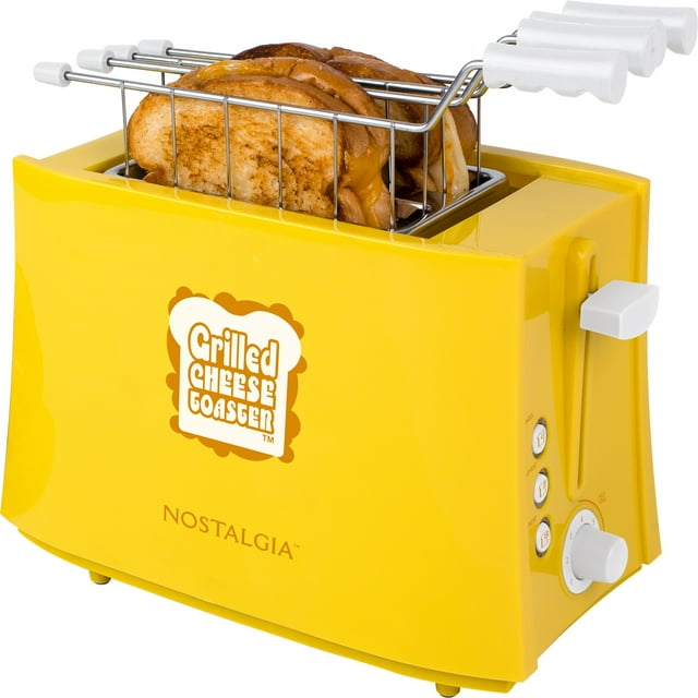 Nostalgia Double Bread Slice Grilled Cheese Toaster with Easy-Clean ...