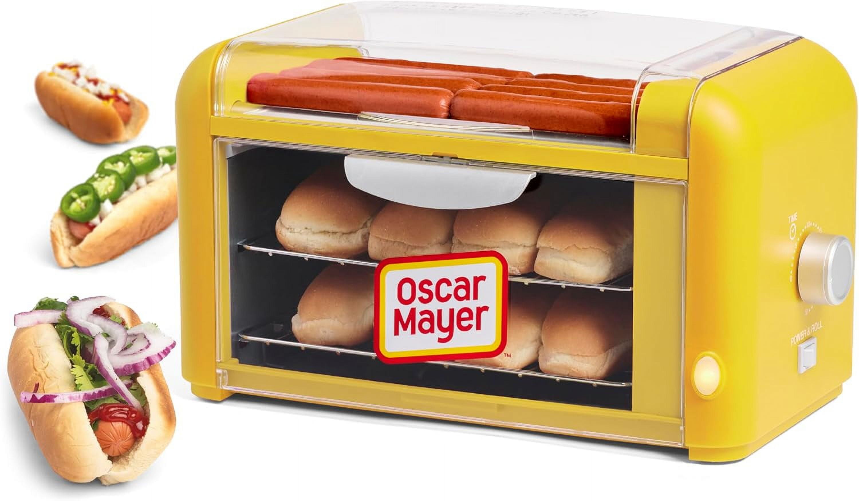 Nostalgia Oscar Mayer Extra Large Countertop 8 Hot Dog Roller and Bun ...