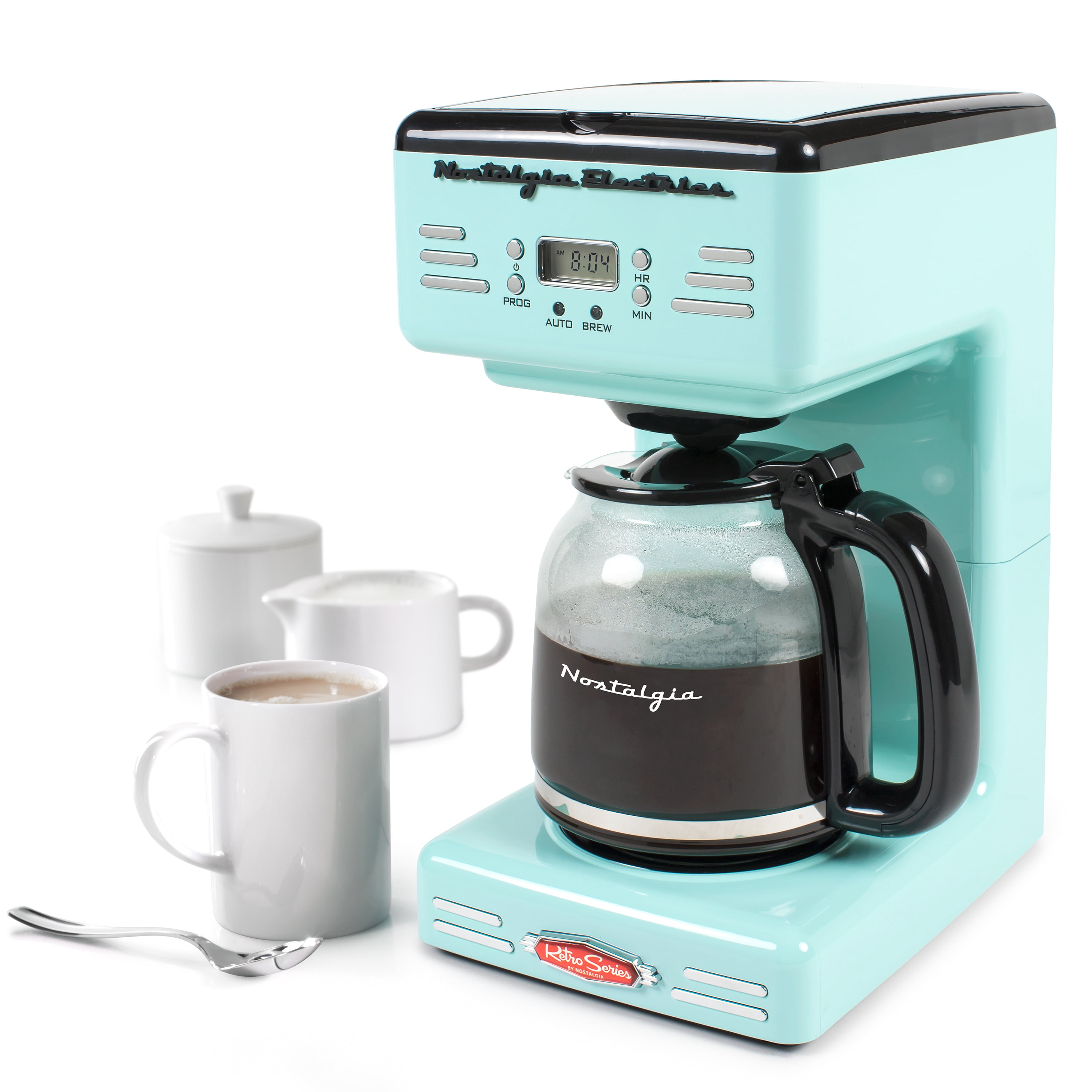 Nostalgia Retro Coffee Maker 12-Cup Programmable Vintage Coffee Machine ...