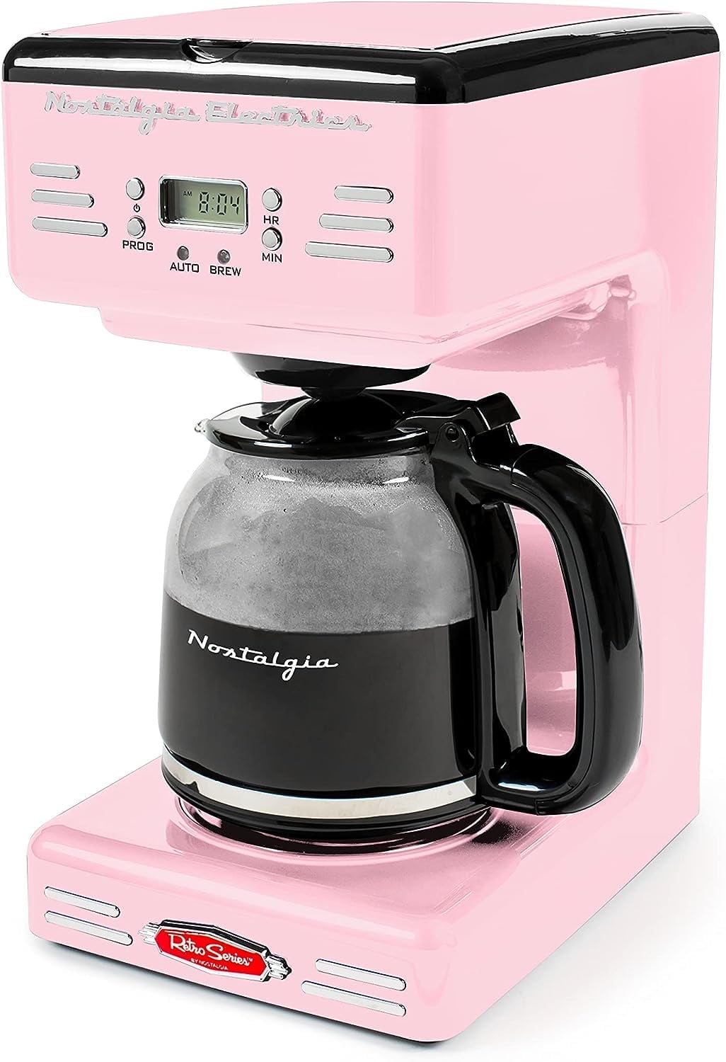 Nostalgia Retro Style 12-Cup Programmable Coffee Maker, Pink, Vintage ...