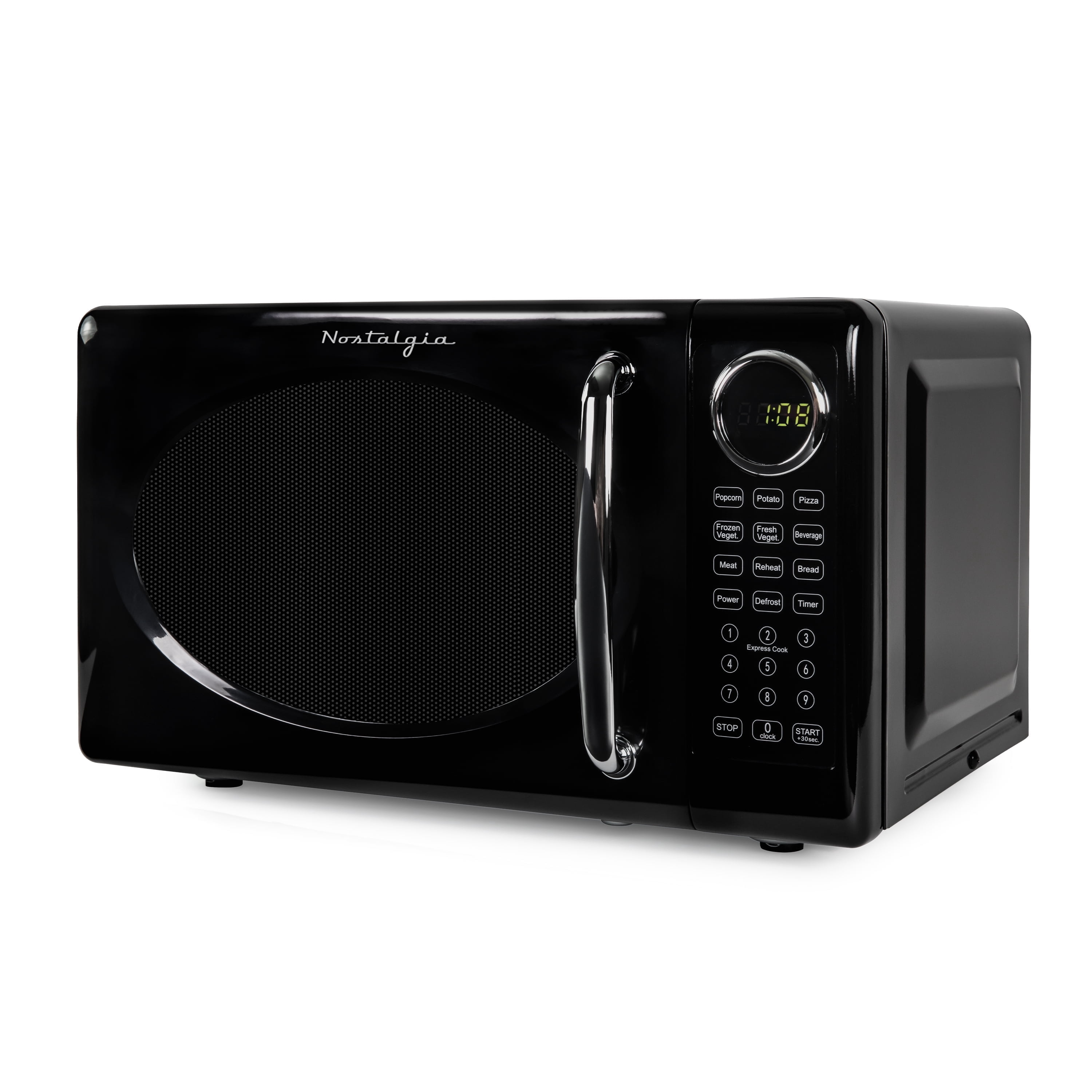 Nostalgia 0.7 cu ft Retro Microwave Oven, 700W Countertop Microwave ...