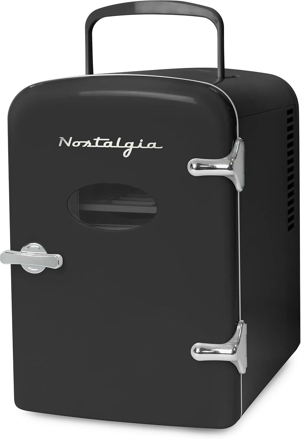 Nostalgia Retro Mini Fridge and Heater 6-Can Capacity, 12-Volt Power ...