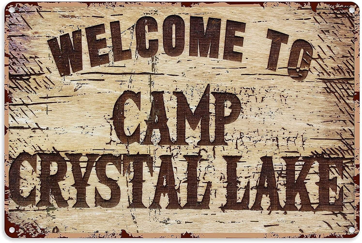 Nostalgia Vintage Retro Funny Camping Signs Funny Welcome to Camp Crystal Lake Tin Sign Vintage ...